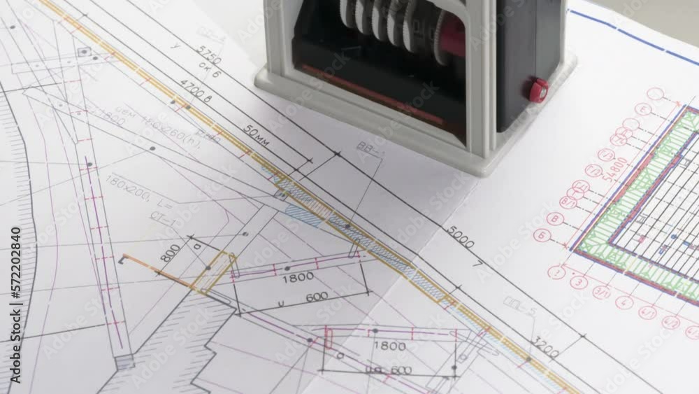 Approval of Design Drawings. A stamp is placed on the design drawing ...
