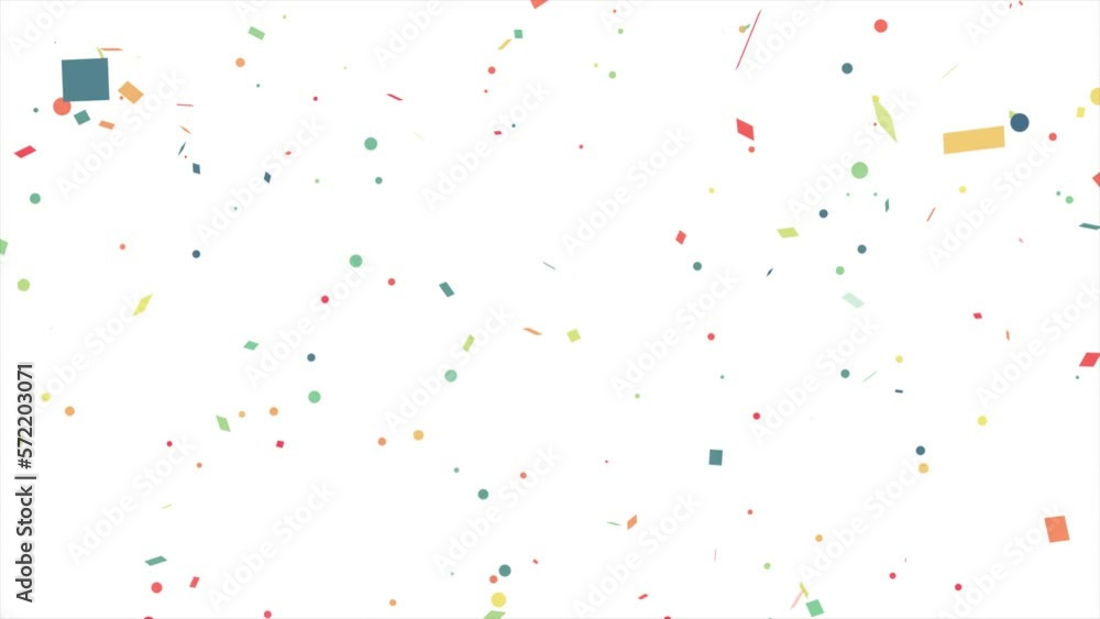 Vidéo Stock Colorful Confetti Particles Falling Over White Background ...