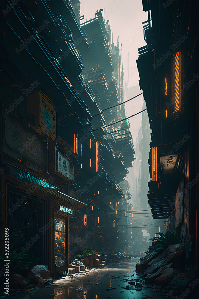 Cyberpunk Dystopias Post-Apocalyptic Cyber City Digital Art | AI ...