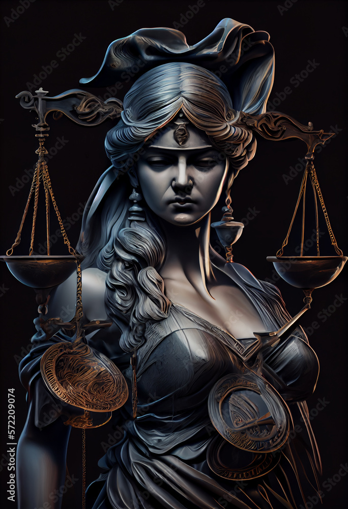 Beautiful abstract geometric Lady justice sculpture as justitia concept ...