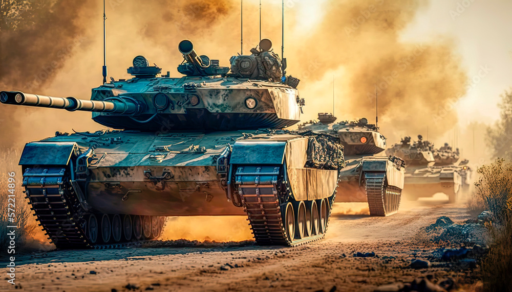 leopard tank in action. Created with generative artificial intelligence ...