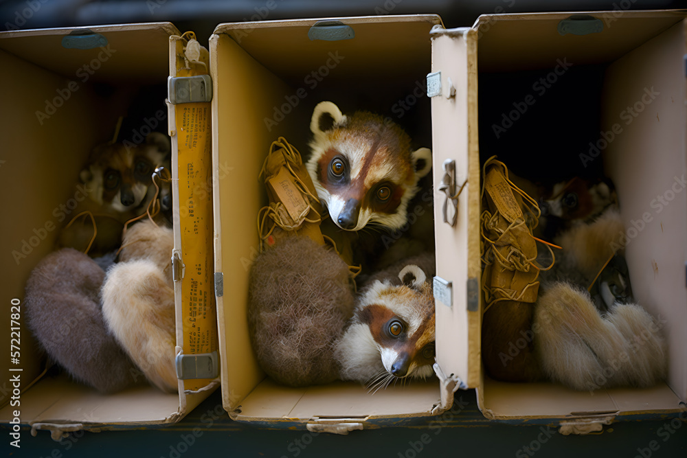Smuggling exotic mammals in boxes hidden in hiding places, tortured ...