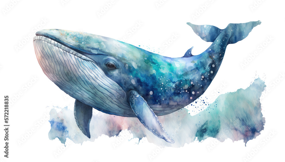 Blue Whale Watercolor