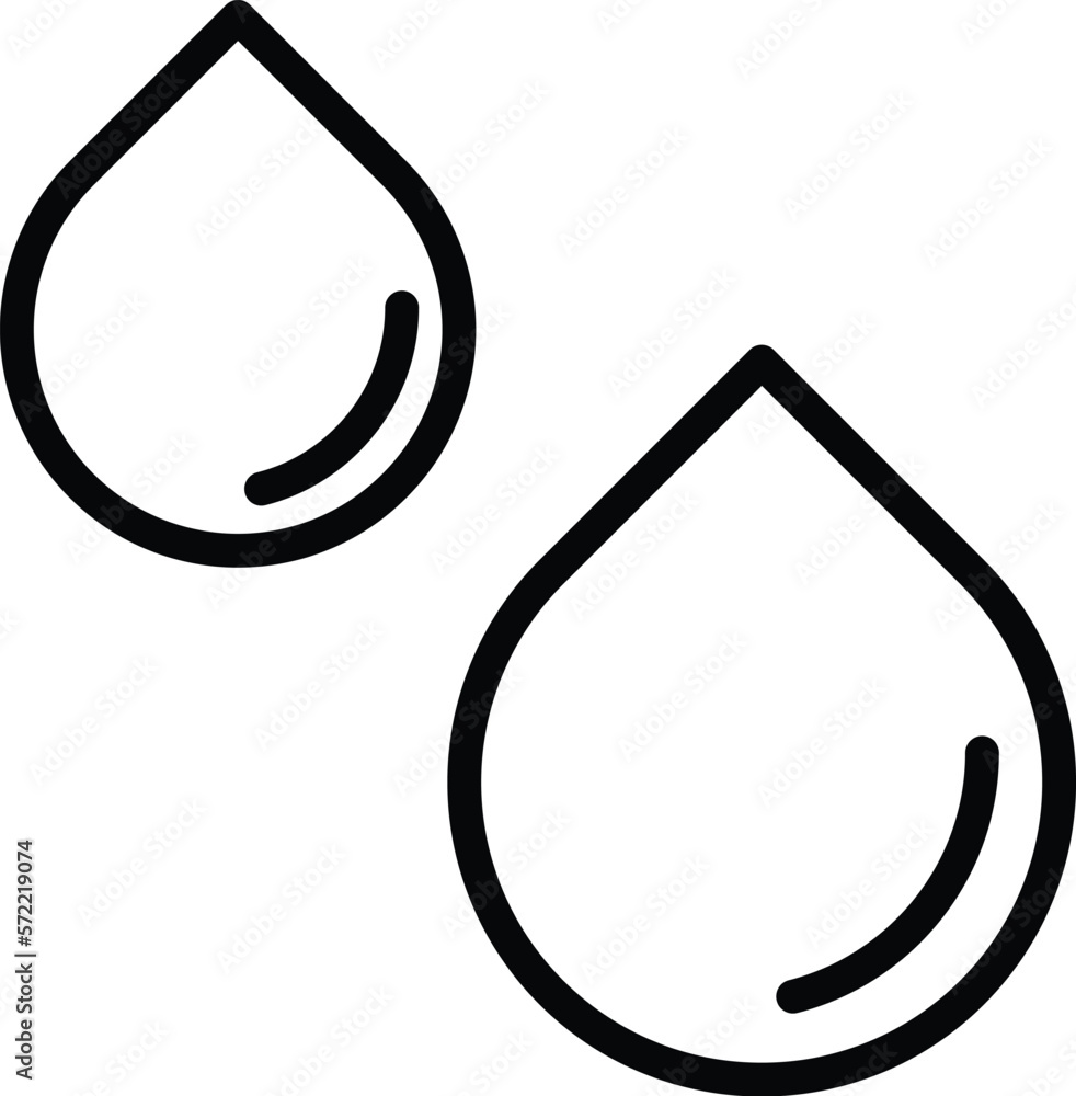 drop icon. Thin line drop, aqua icon from ecology collection. Outline ...