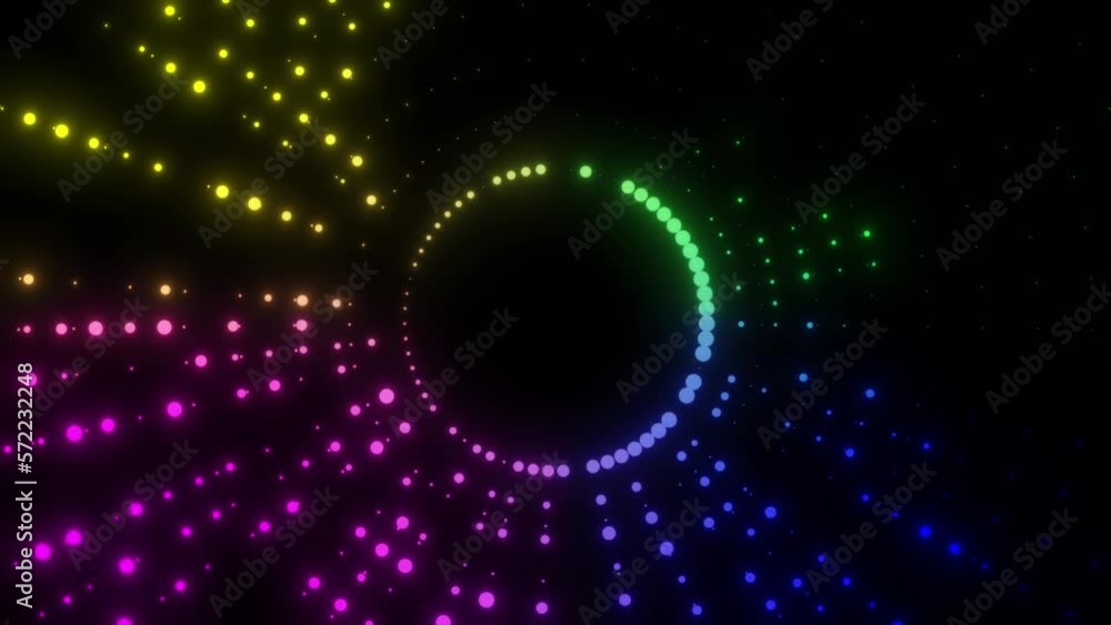 Vj Loop Circle Motion Background. Glowing Circle Particle Animation ...