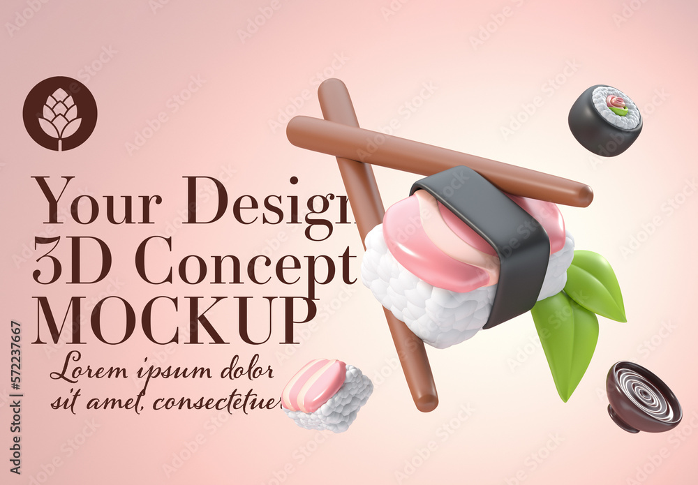 Japanese Food Concept Mockup Stock Template | Adobe Stock