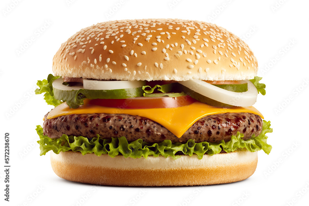 Beef Burger on a Transparent Background - Generative AI Stock ...