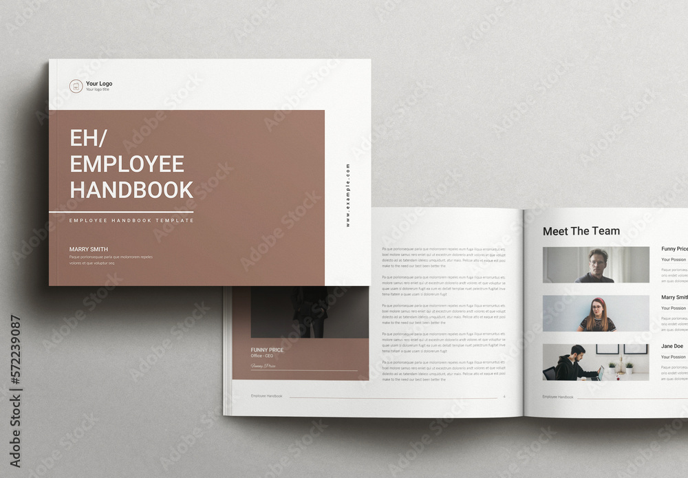 Employee Handbook Template Landscape Stock Template | Adobe Stock