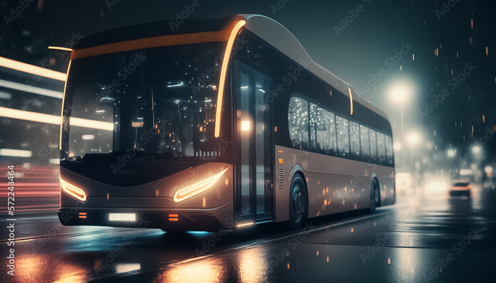 Future of urban autonomous mobility city bus. Public transport ...