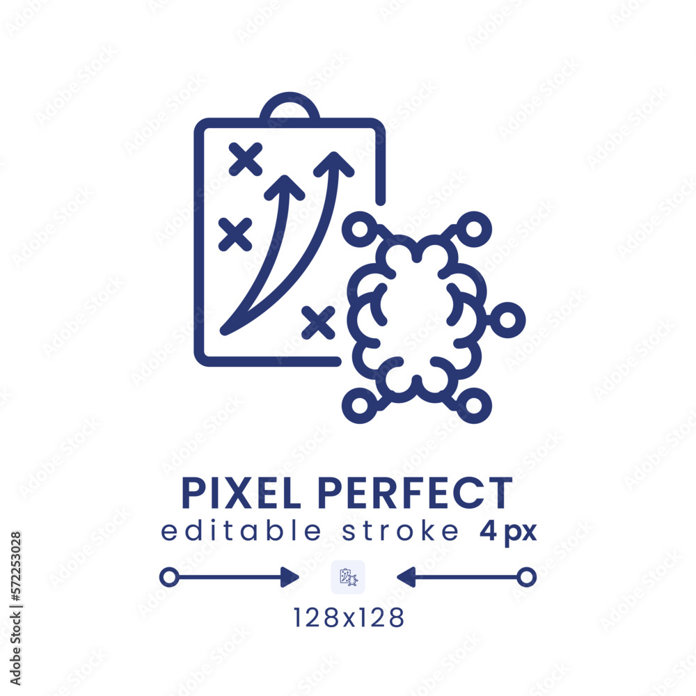 Neuromarketing strategies linear desktop icon. Consumer behavior. Brain ...