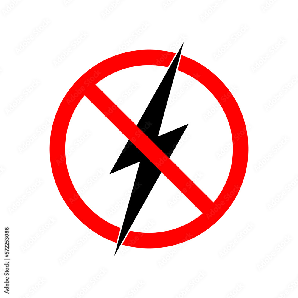 Graphics icon no electric energy. Blackout electrical power sign ...