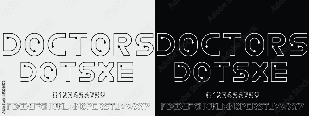 DOCTORS DOTSXE Modern Bold Font. Regular Italic Number Typography urban ...