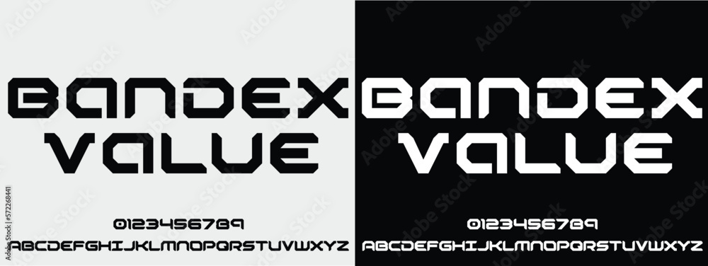 BANDEX VALUE Modern Bold Font. Regular Italic Number Typography urban ...