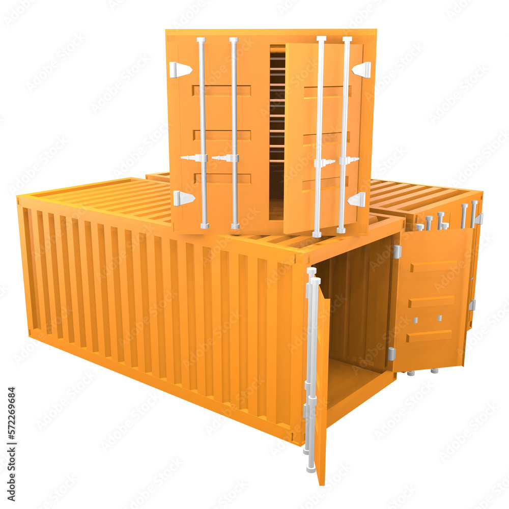 3D design of cargo containers for storage transportation illustration ...