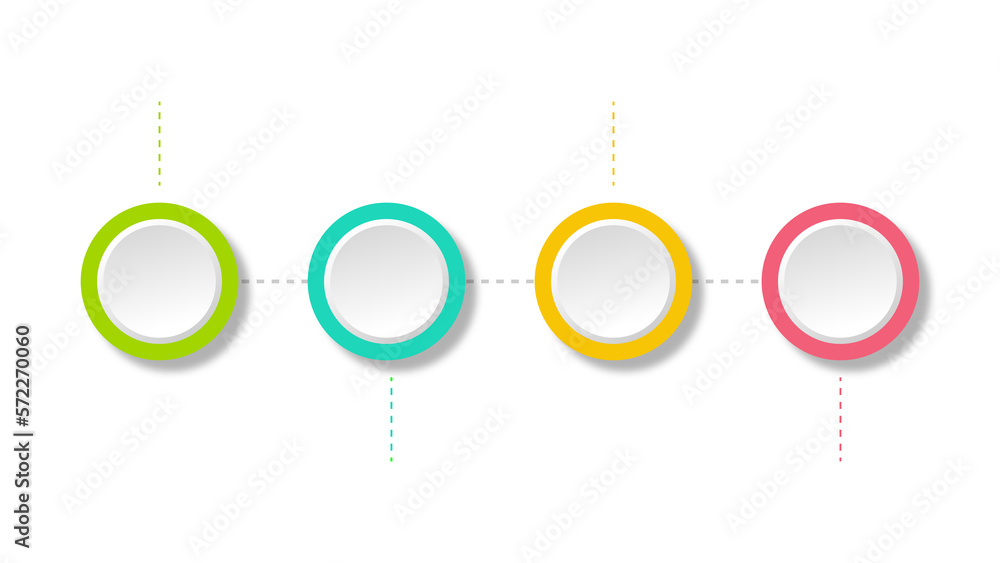 infographic with different color steps on blank circle diagram for ...