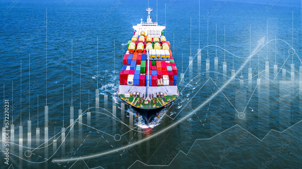 Container cargo ship global business logistics import export freight ...