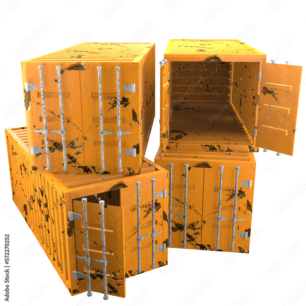 3D design of cargo containers for storage transportation illustration ...