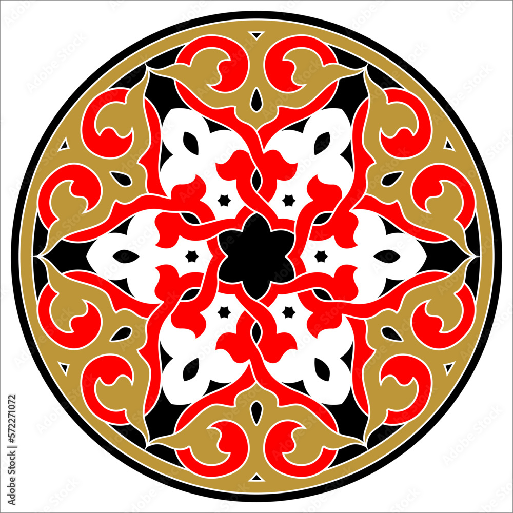 Ornament element for plate design in authentic style. Vector art of ...