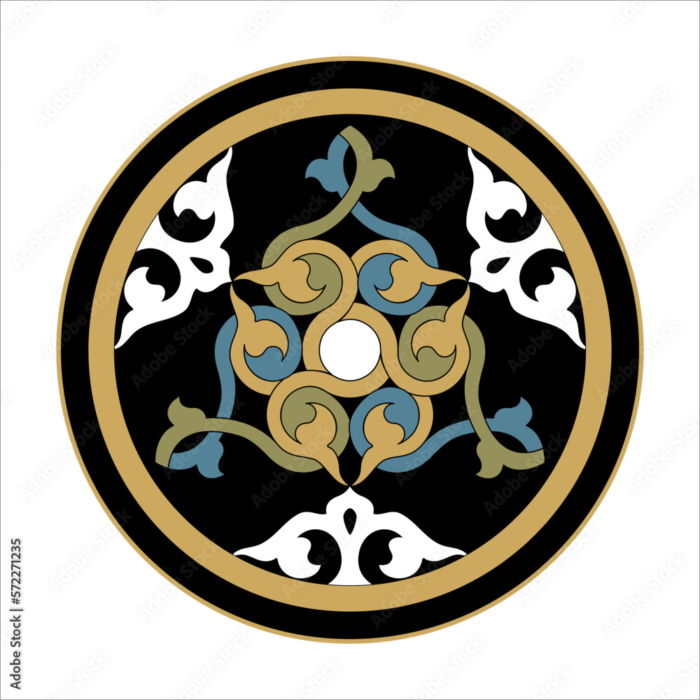 Ornament element for plate design in authentic style. Vector art of ...