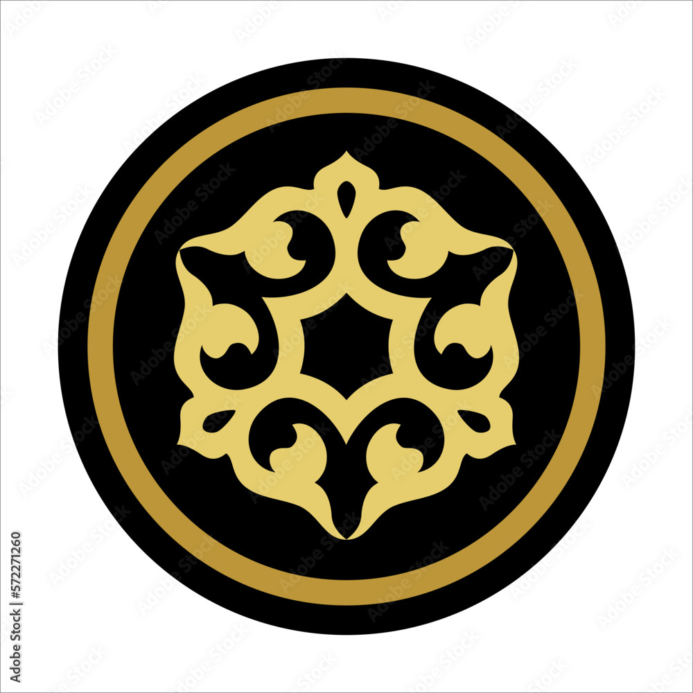 Ornament element for plate design in authentic style. Vector art of ...