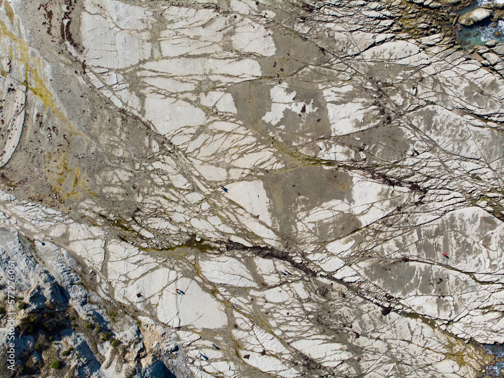 Amazing coastal landscape, erosion rock texture, stone surface in ...