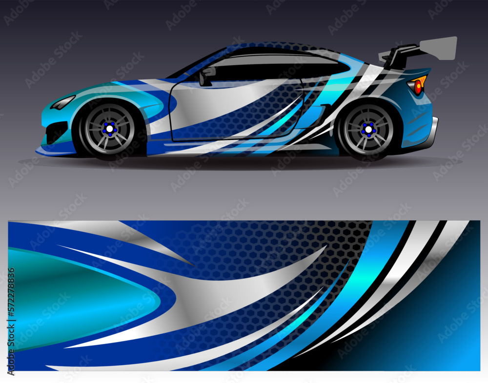 Car Wrap Design Vector Graphic Abstract Stripe Racing Background Kit Designs For Wrap Vehicle