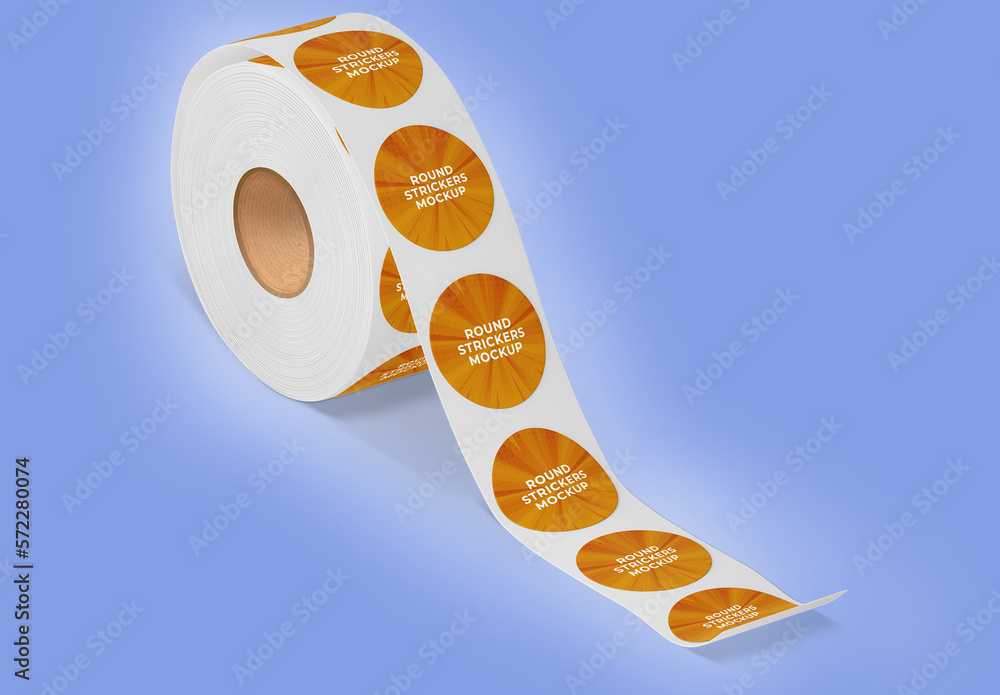 Roll with Stickers Mockup Stock Template | Adobe Stock