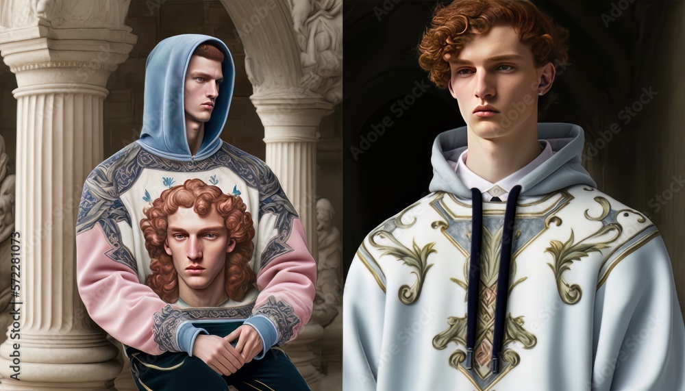 Diseño de moda estilo barroco, streetwear barroco, creado con IA ...