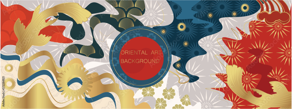 Vector poster on the Chinese theme. Asian background. Stock Vector ...