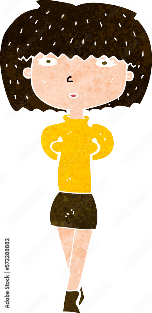 cartoon shy woman Stock Illustration | Adobe Stock