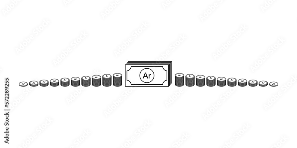 Madagascar Currency Symbol, Malagasy Ariary Icon, MGA Sign. Vector ...