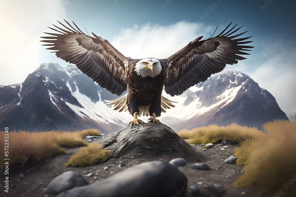 flying eagle created using AI Generative Technology Stock Illustration ...