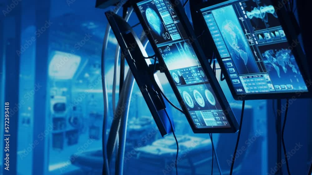 Futuristic spaceship control panel interface. Spacecraft digital ...