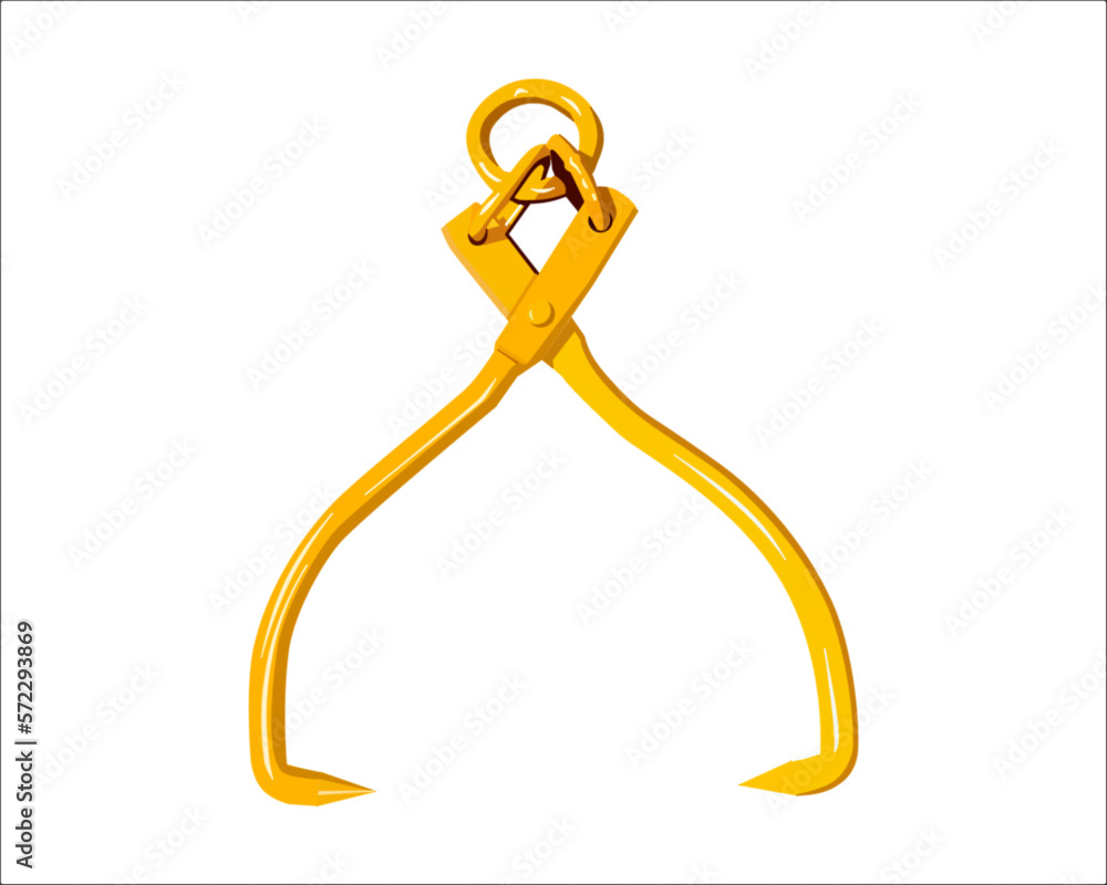 Vector Illustration timber lifting claws hook log tongs lifter tools ...