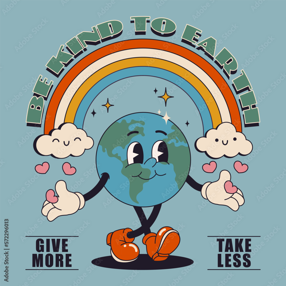 Vintage motivation poster or card design template with walking happy ...