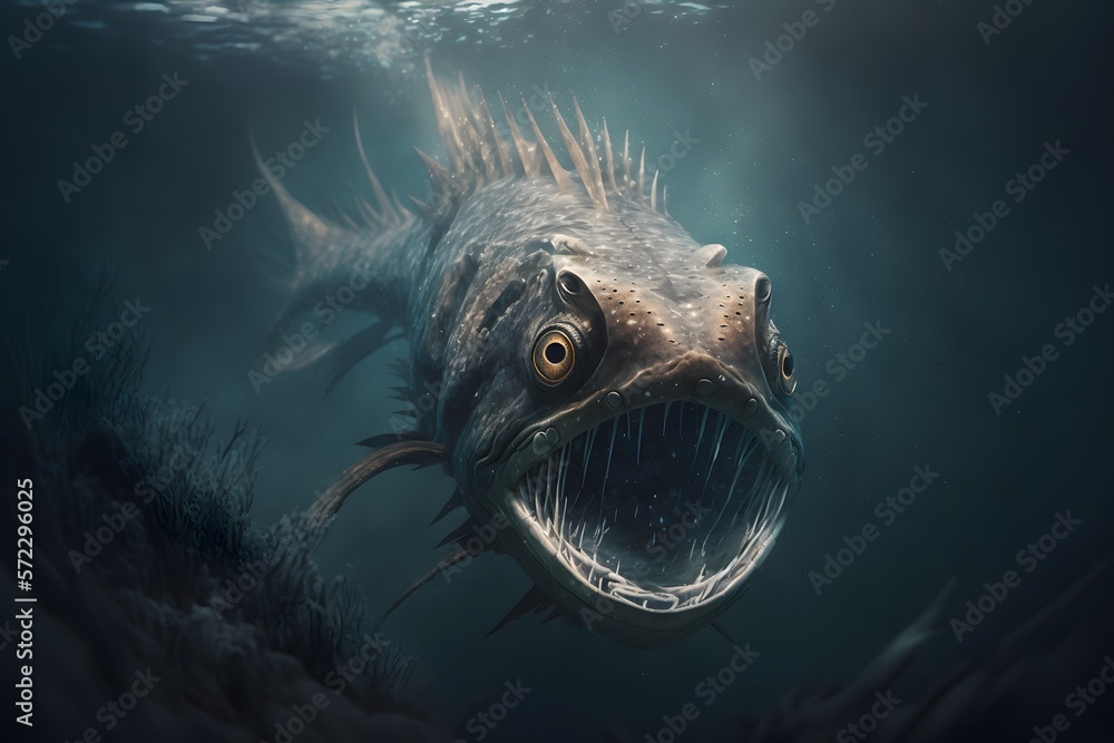 sea monster created using AI Generative Technology Stock Illustration ...