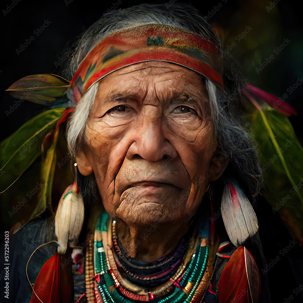 Realistic illustration in artificial intelligence. Portrait of an ...