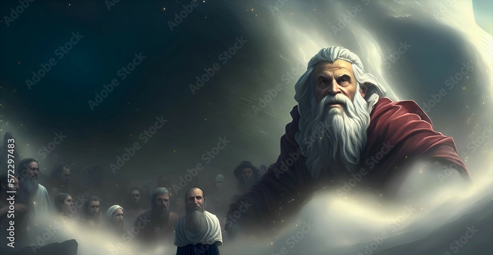 Moses crosses the Red sea with his people, the exodus, passover Stock ...