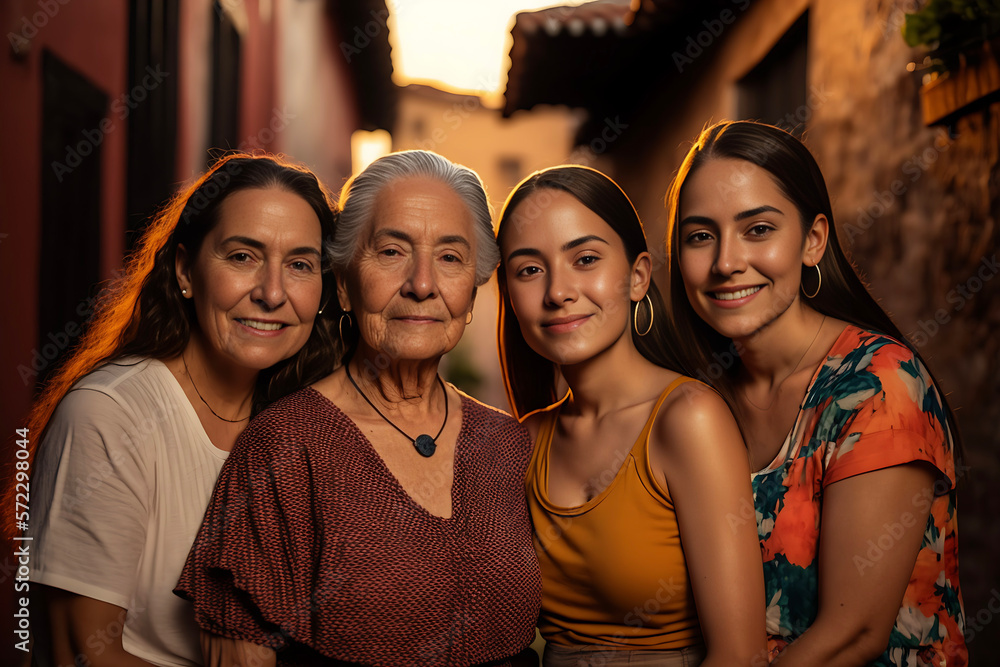 Group of Brazilian women, smiling, female generations, proud, family ...