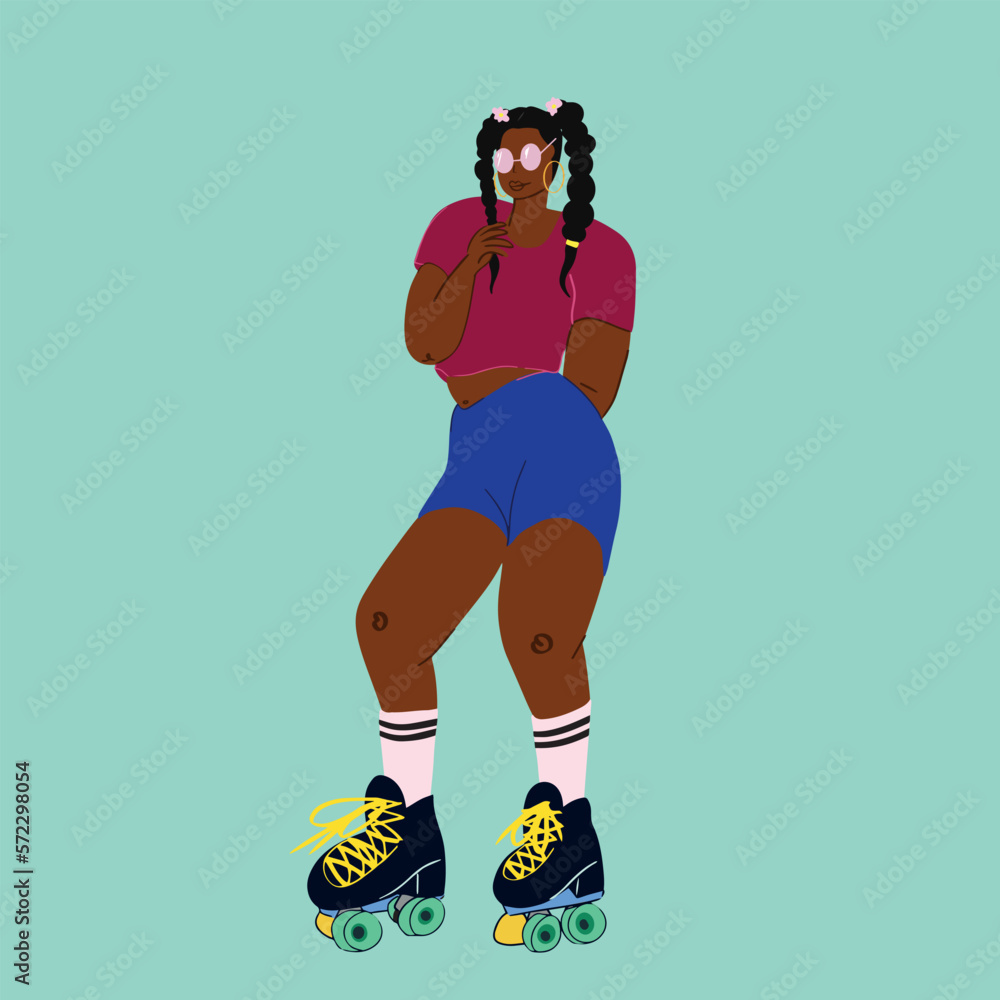 roller skates at an outdoor skate park. roller skates in a vintage ...