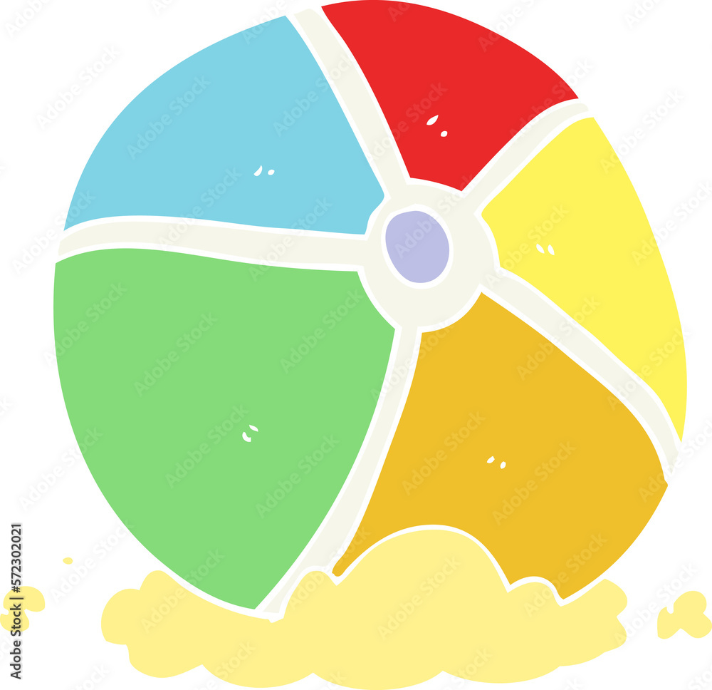 flat color illustration of a cartoon beach ball Stock Illustration ...