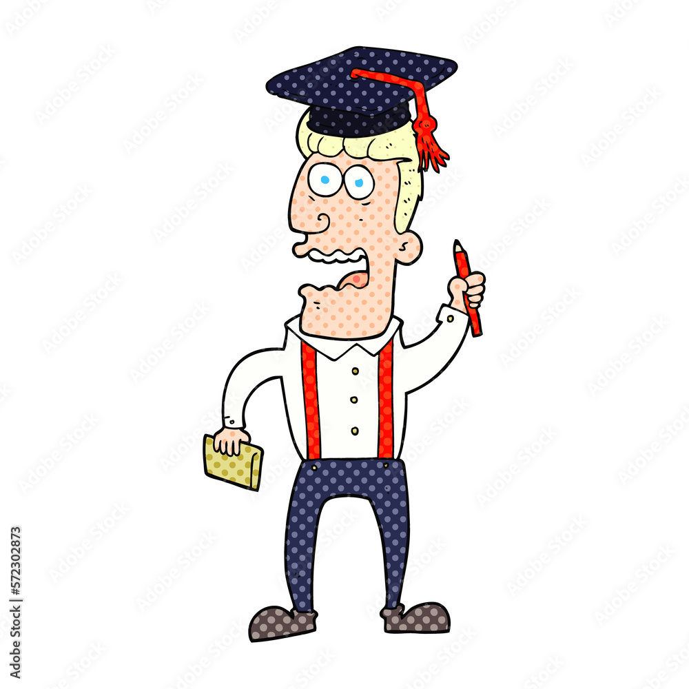 cartoon stressed student Stock Illustration | Adobe Stock