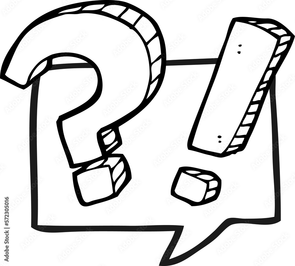 black and white cartoon question speech bubble Stock Illustration ...