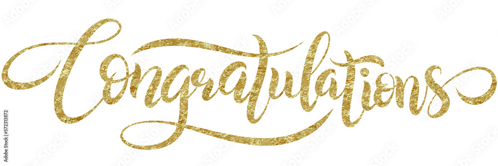 Congratulations png illustration of beautiful lettering gold color ...