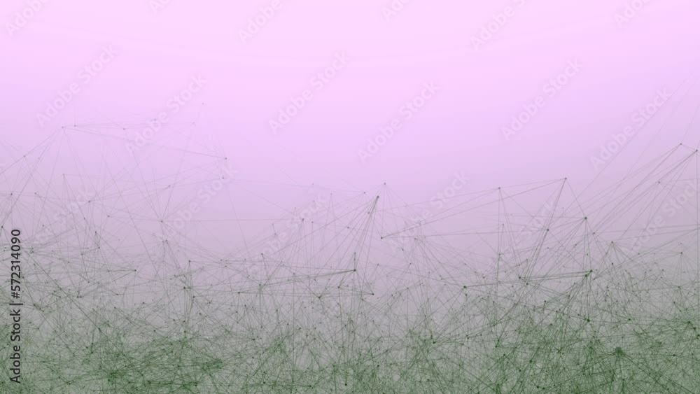 Abstract Green Plexus Polygon wireframe Shapes 3D animation loop on ...