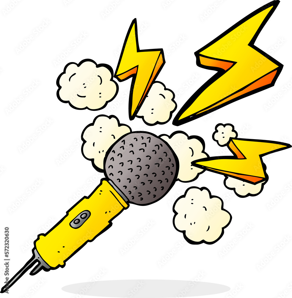 cartoon microphone Stock Illustration | Adobe Stock