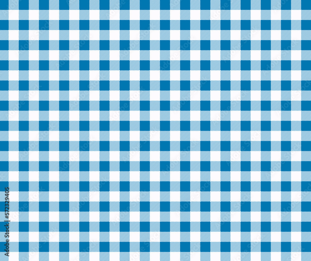 Blue and white checkered plaid fabric pattern texture. Modified stripes ...