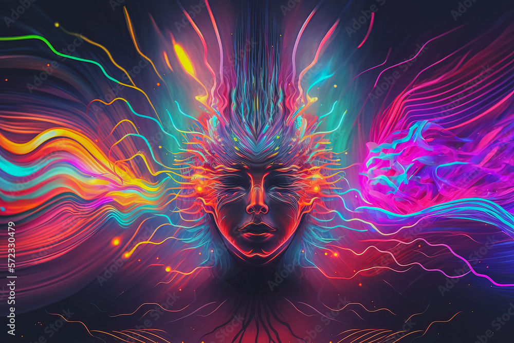 Generative AI illustration of annual collective mind concept art ...