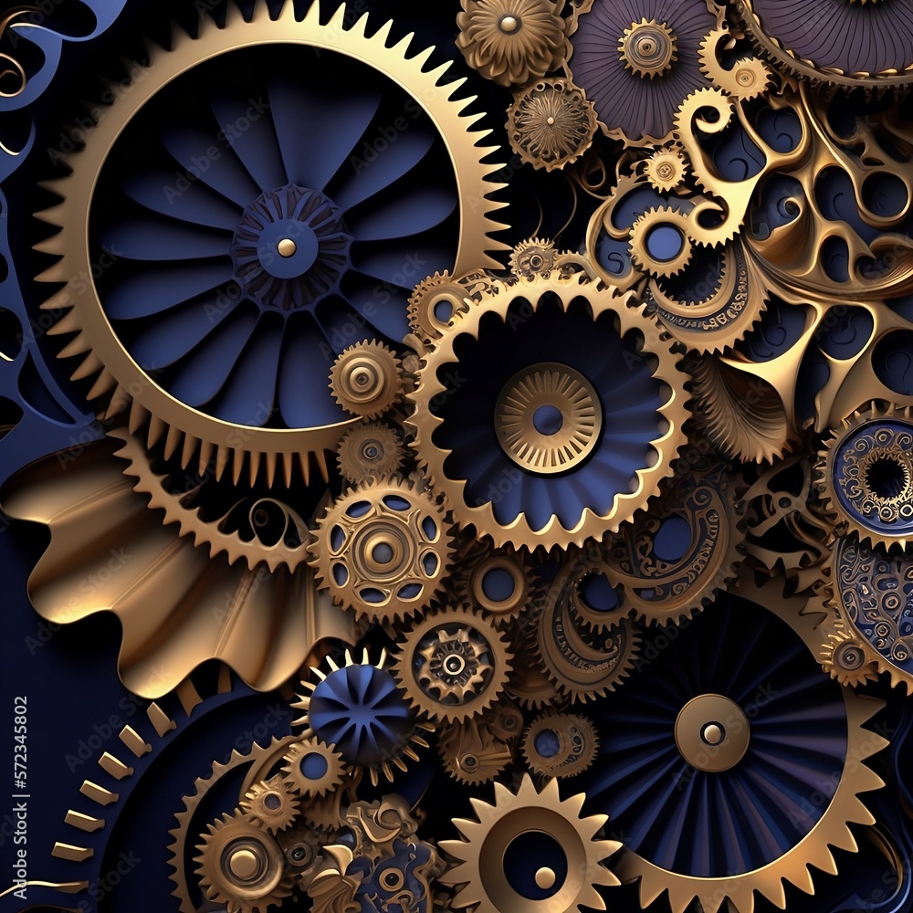 Fantasy Compass Cogs and Wheels in Stunning Detail Stock Illustration ...