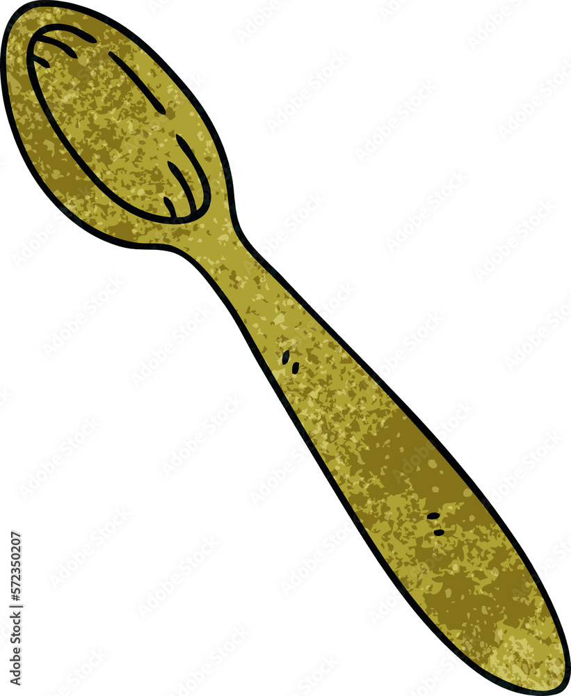 quirky hand drawn cartoon wooden spoon Stock Illustration | Adobe Stock